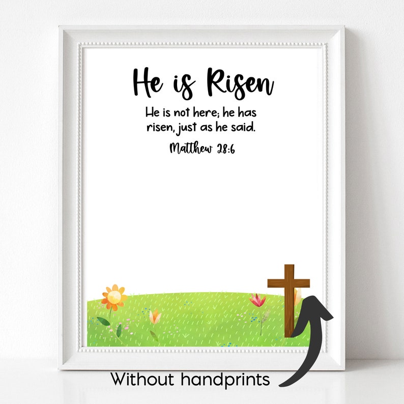 He is Risen Easter Children's Bible Handprint Craft, Scripture ...
