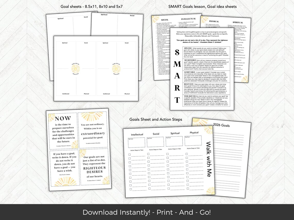 LDS Youth Theme 2026, Goal Setting Worksheet Planner Template, Walk ...