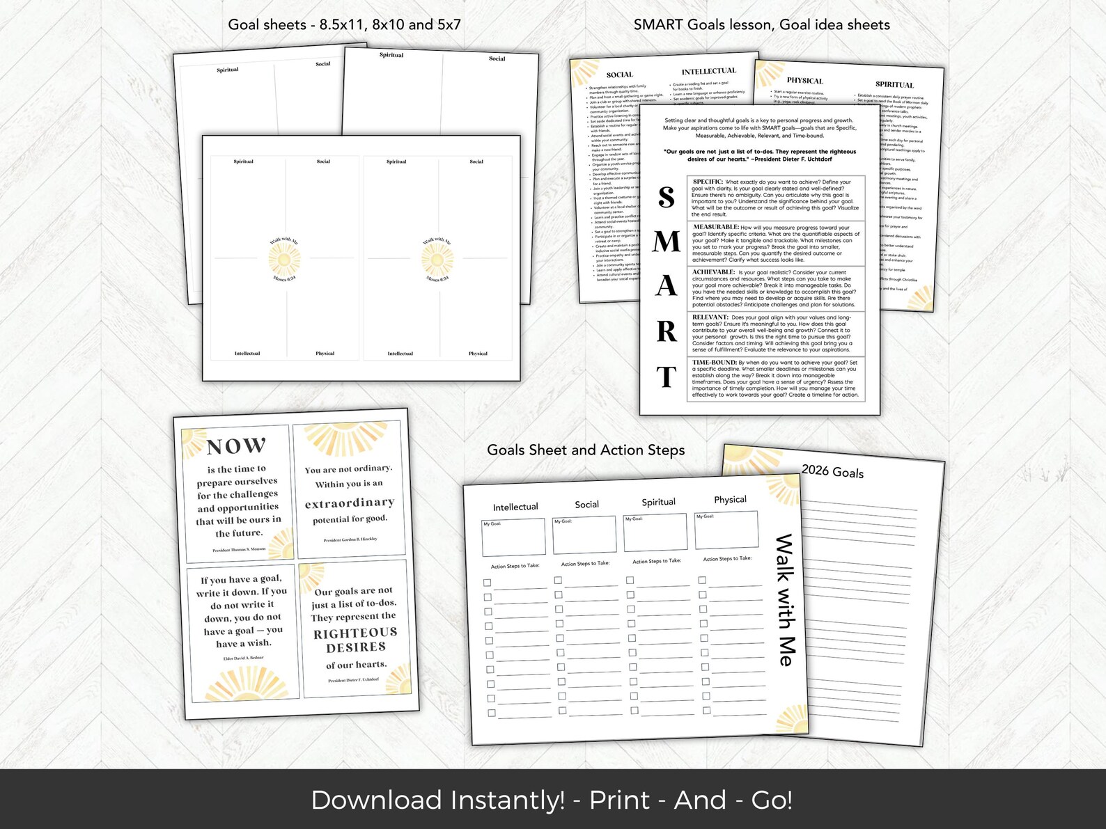 LDS Youth Theme 2026, Goal Setting Worksheet Planner Template, Walk ...