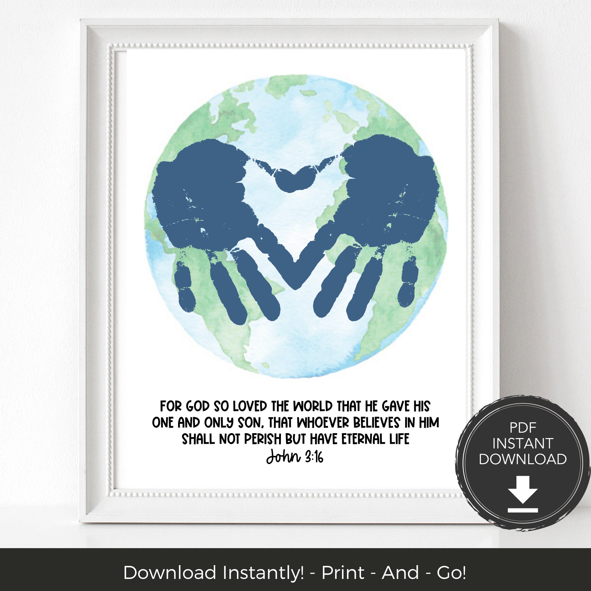 God so Loved the World Children's Bible Handprint Craft, Scripture ...