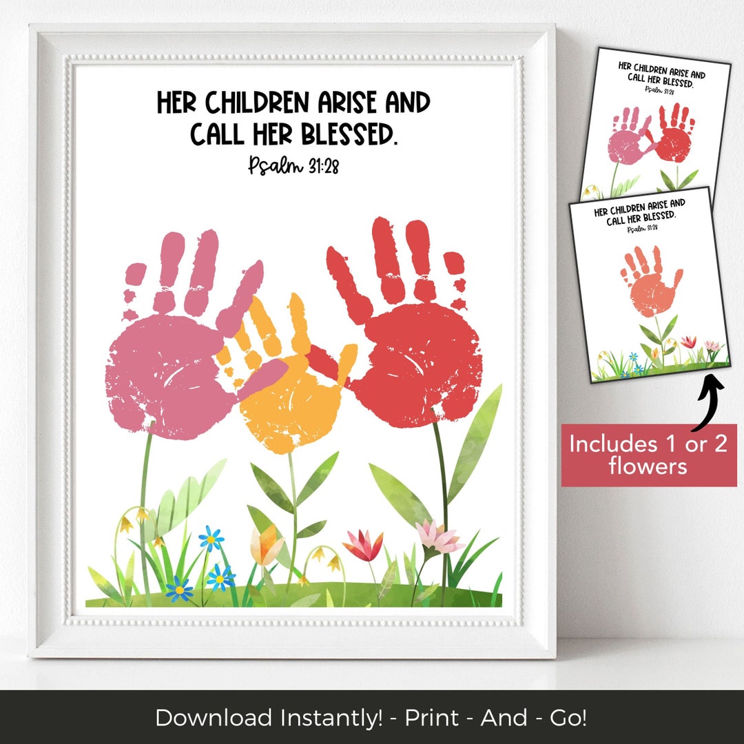 Mothers Day Handprint Craft, Bible Verse Christian Homeschool Prek ...