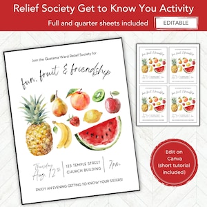 Fun Fruit & Friendship Relief Society Activity, LDS Stake or Ward Idea ...