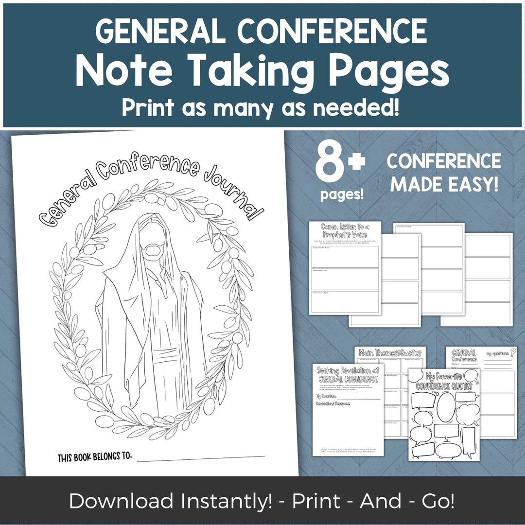 LDS General Conference Journal Printable, General Conference Notebook ...