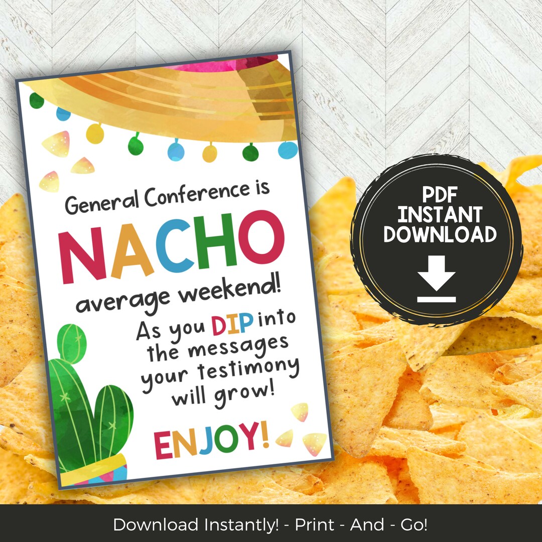 LDS Printable General Conference Treat Tag, Primary General Conference ...