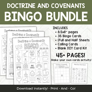 Doctrine and Covenants LDS Game, D&C Bingo for LDS Seminary Class or ...