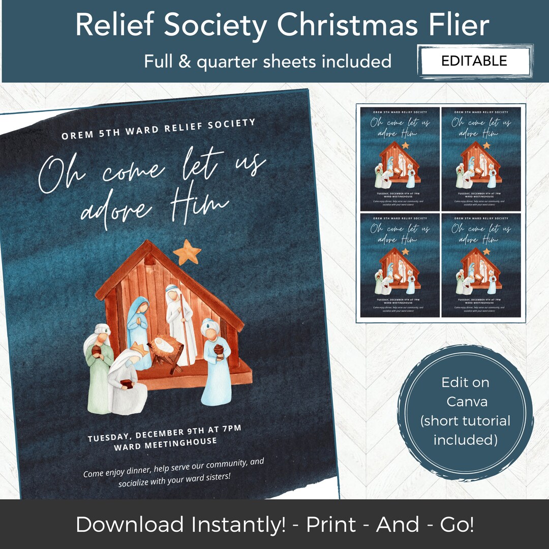 Relief Society Christmas Activity, RS Activity Invitation Printable ...