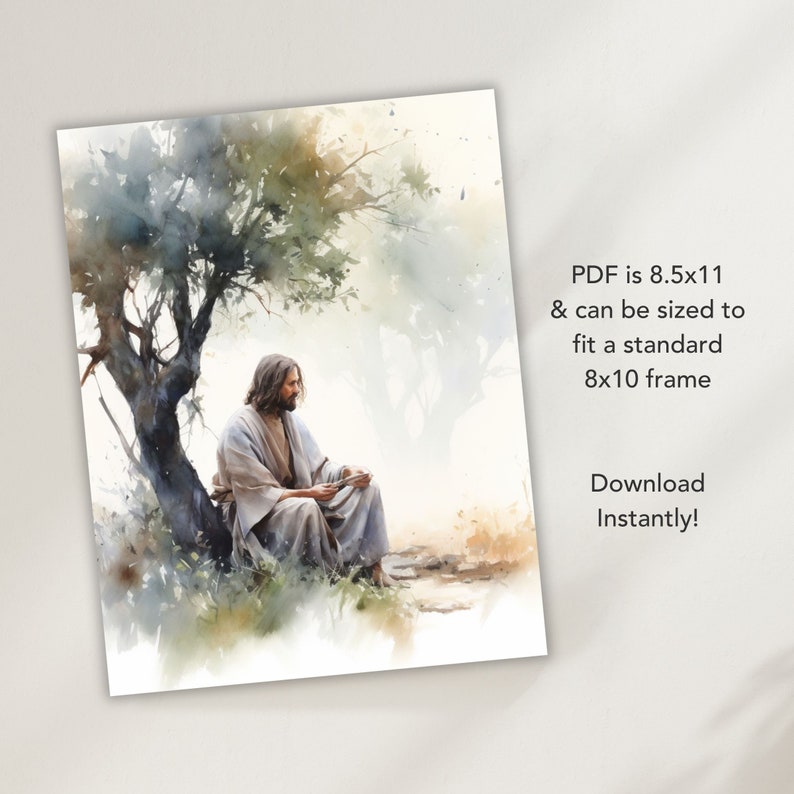 Jesus in the Garden of Gethsemane Christian Watercolor Art, LDS ...