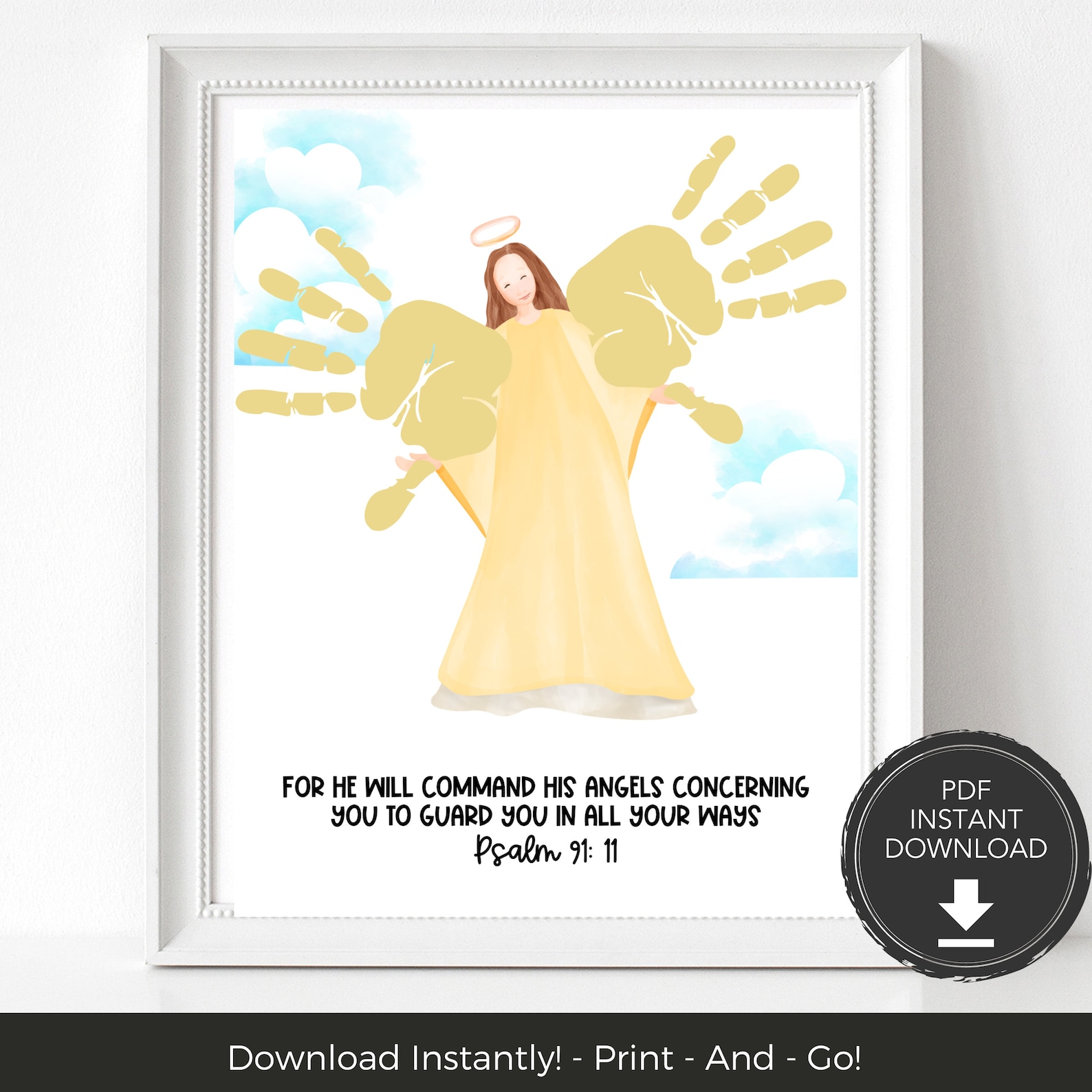 Angel Children's Bible Handprint Craft, Scripture Handprint Art ...