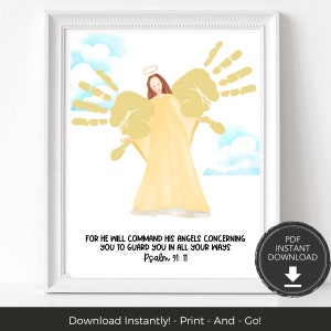 Angel Children's Bible Handprint Craft, Scripture Handprint Art ...