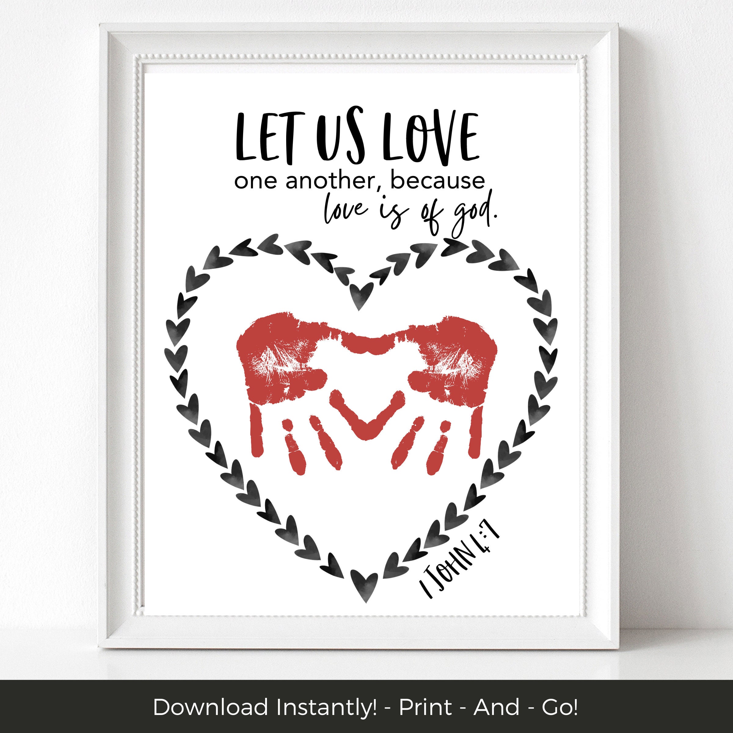 Valentines Christian Printable Bible Craft, Kids Bible Art, Handprint ...