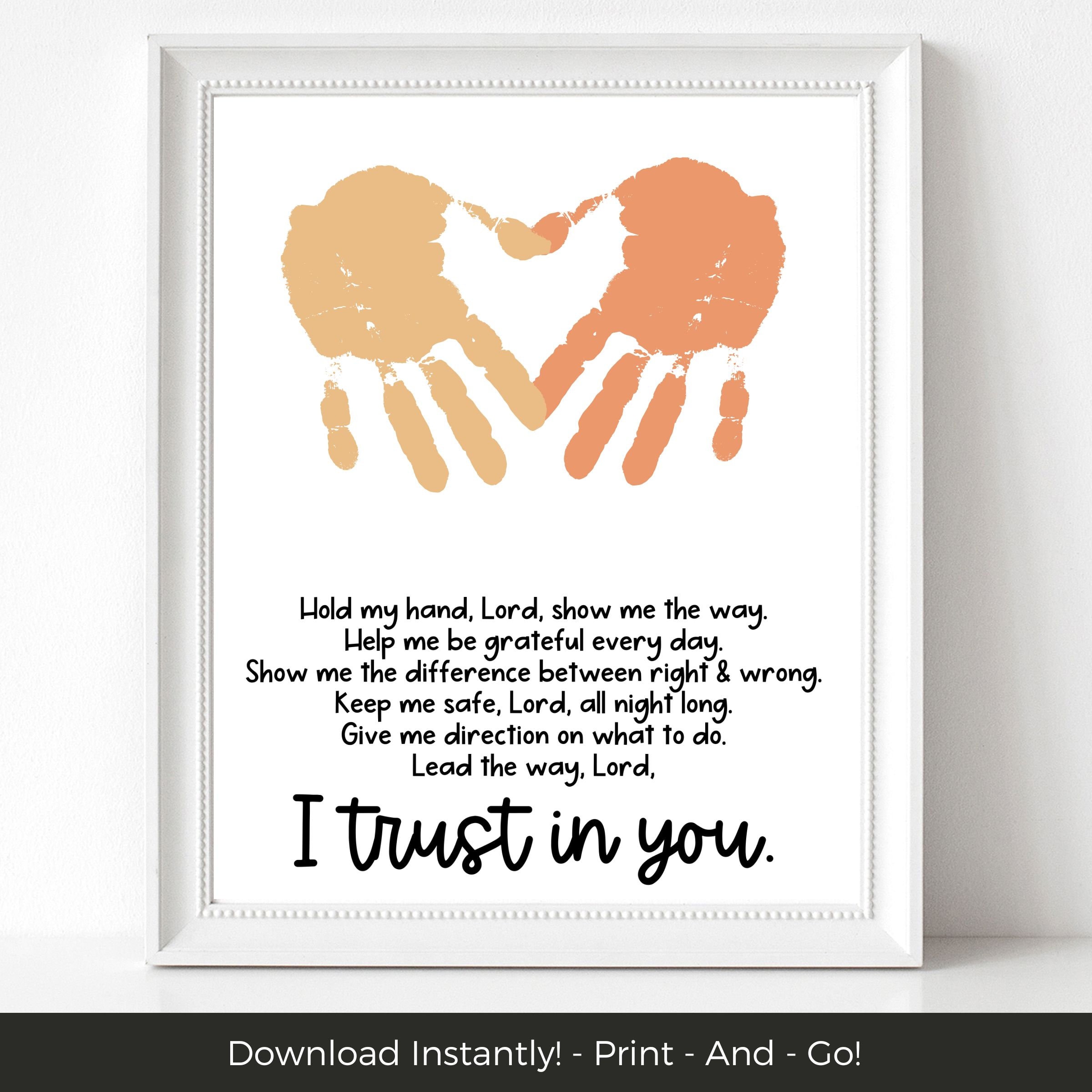 Trust in the Lord Poem Printable Bible Handprint Art, Handprint Craft ...