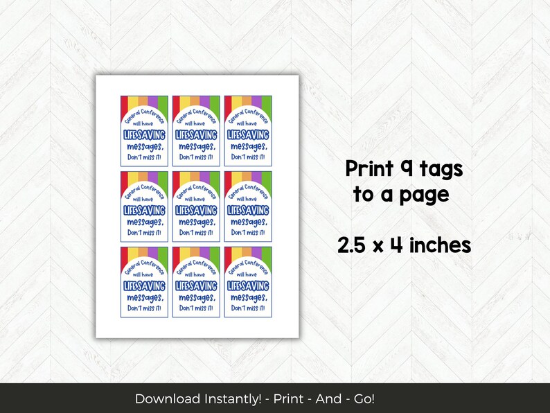 General Conference Treat Printable for LDS Young Women or Men, LDS ...