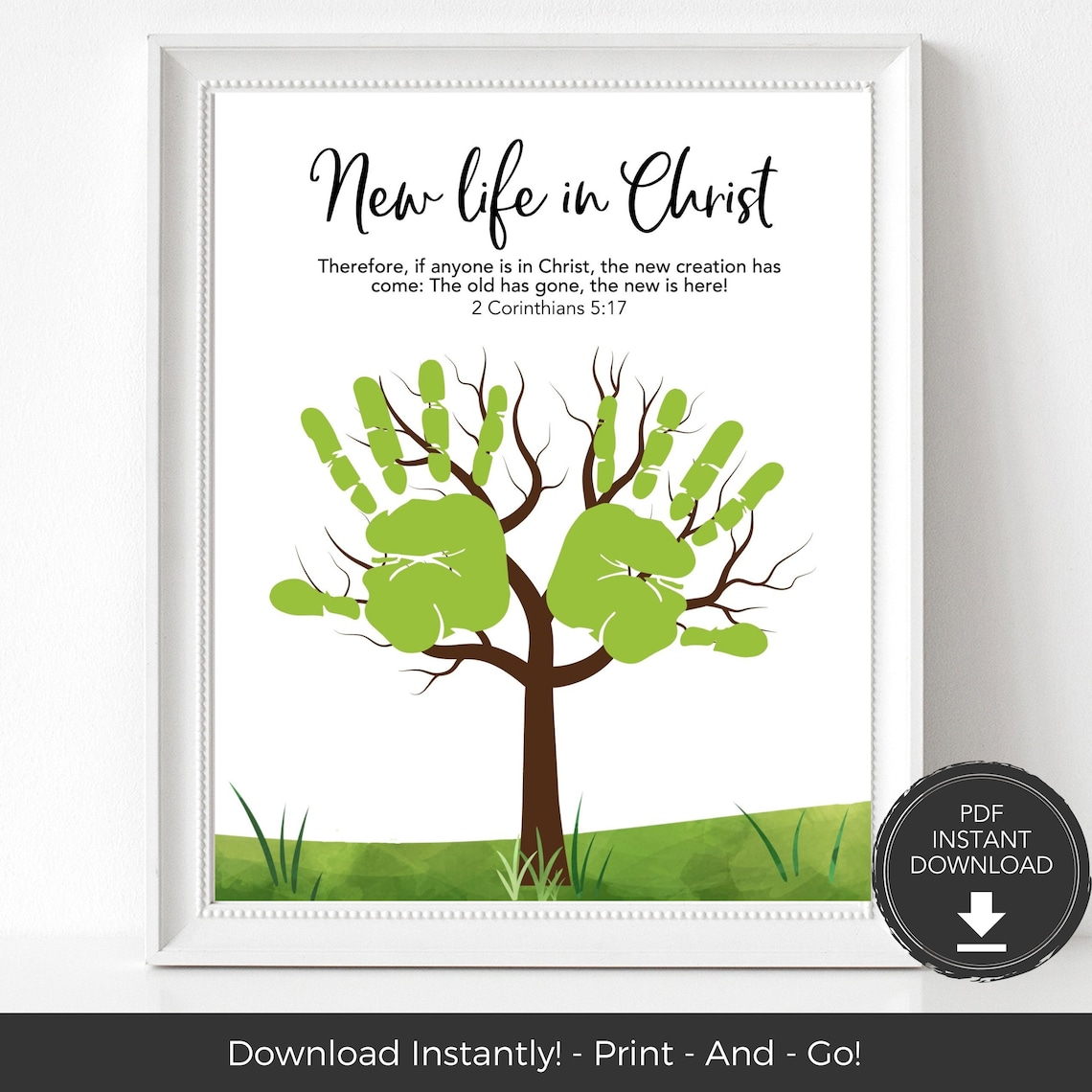 Kids Bible Crafts, Christian Printable Handprint Art for Kids, Easy ...