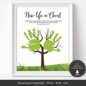 Kids Bible Crafts, Christian Printable Handprint Art for Kids, Easy ...