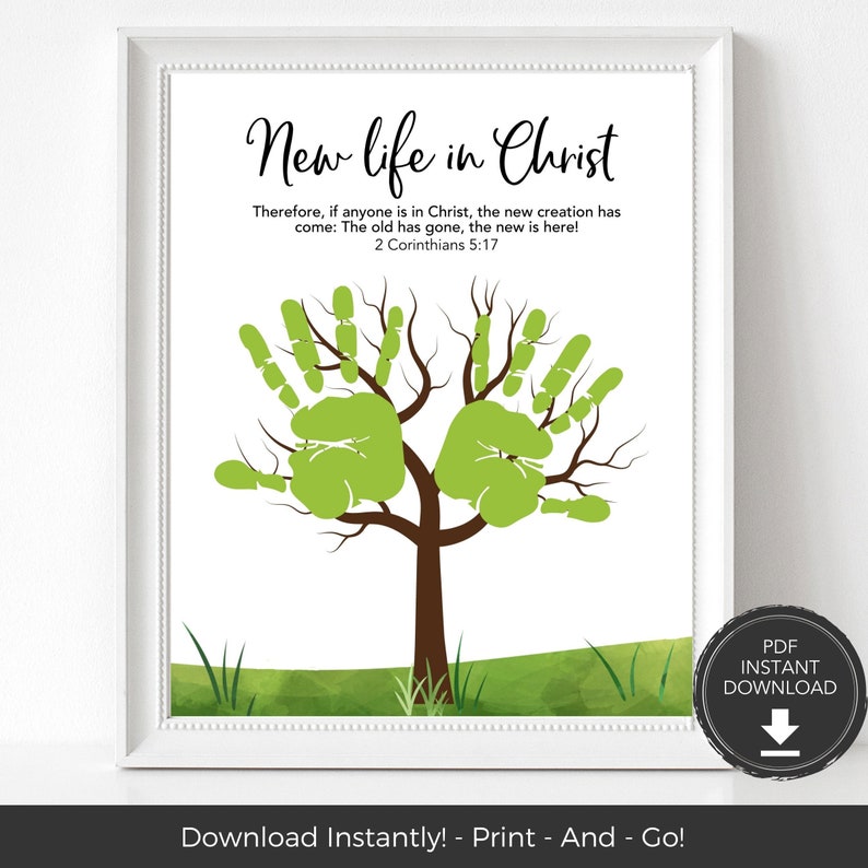 Kids Bible Crafts, Christian Printable Handprint Art for Kids, Easy ...
