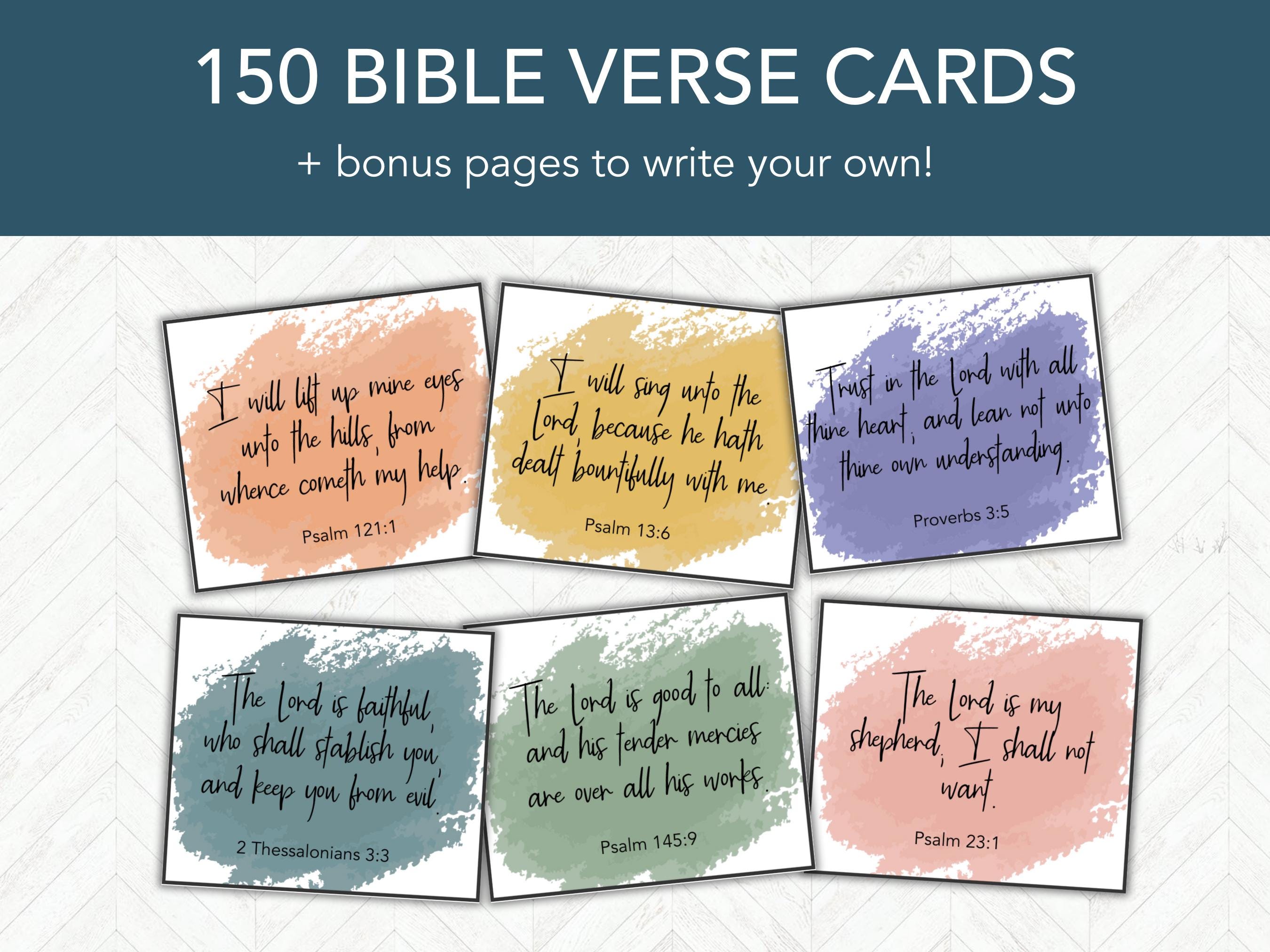 Bible Study Printable Scripture Cards, Inspirational Bible Verse Cards ...