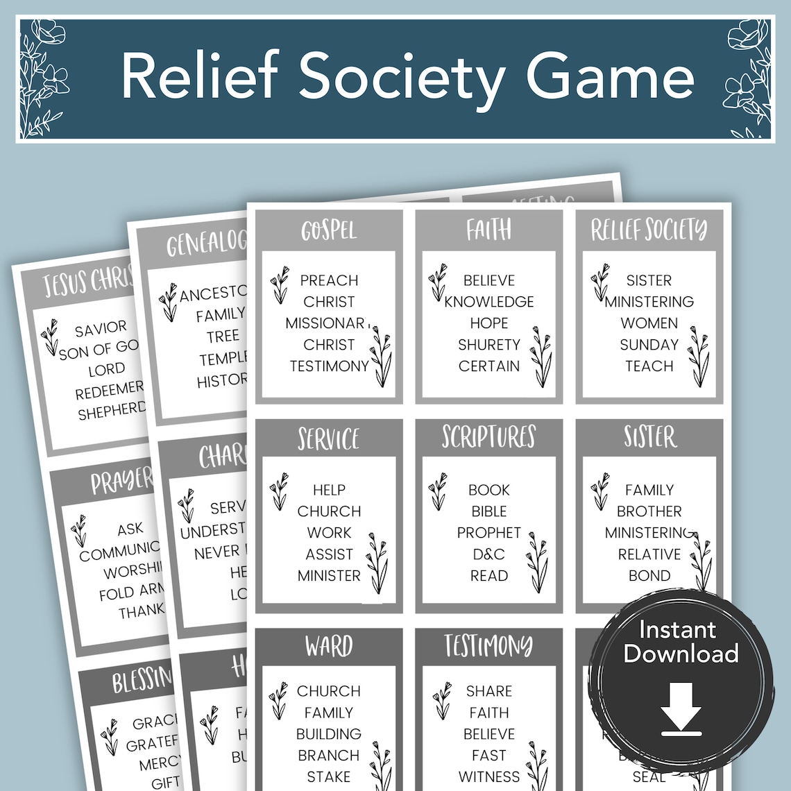 RELIEF SOCIETY Activity Game, Activity Printable Game, Get to Know You ...