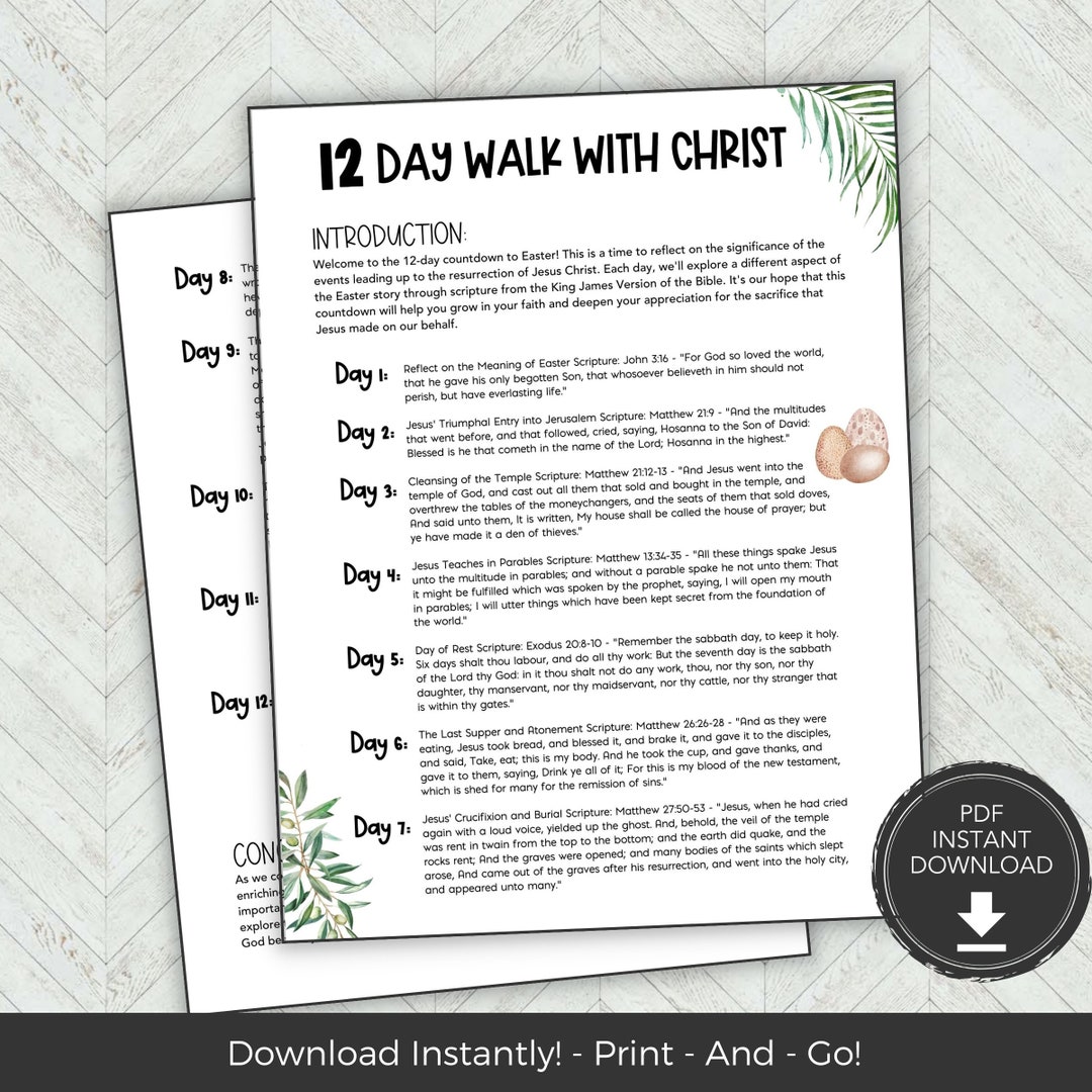 Printable Easter Countdown Christian Easter Activity, Easter Bible ...