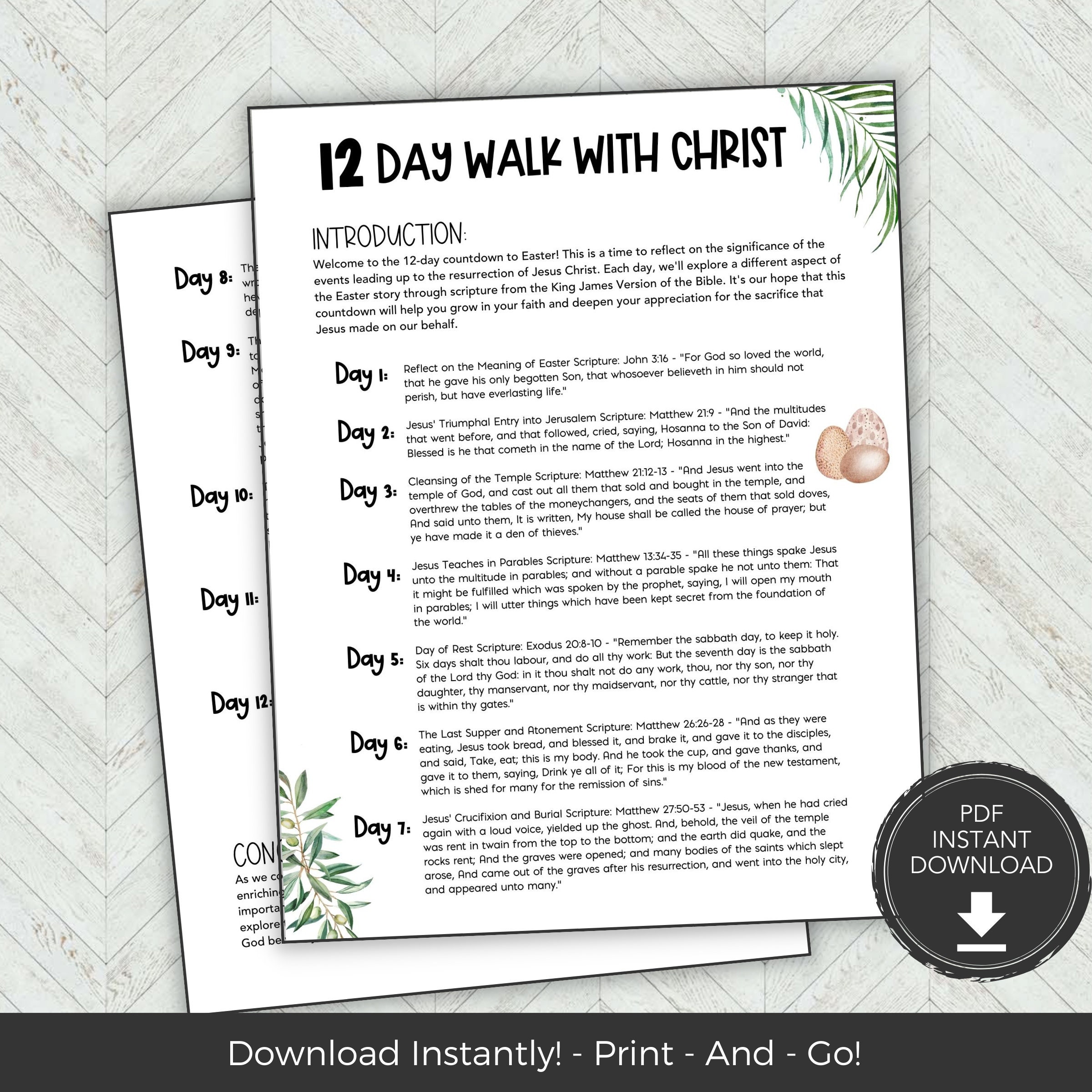 Printable Easter Countdown Christian Easter Activity, Easter Bible ...