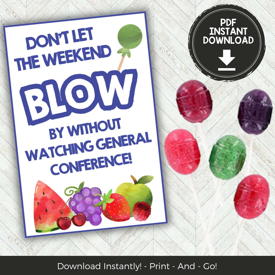 LDS Printable General Conference Treat Tag, Primary Conference Tag ...