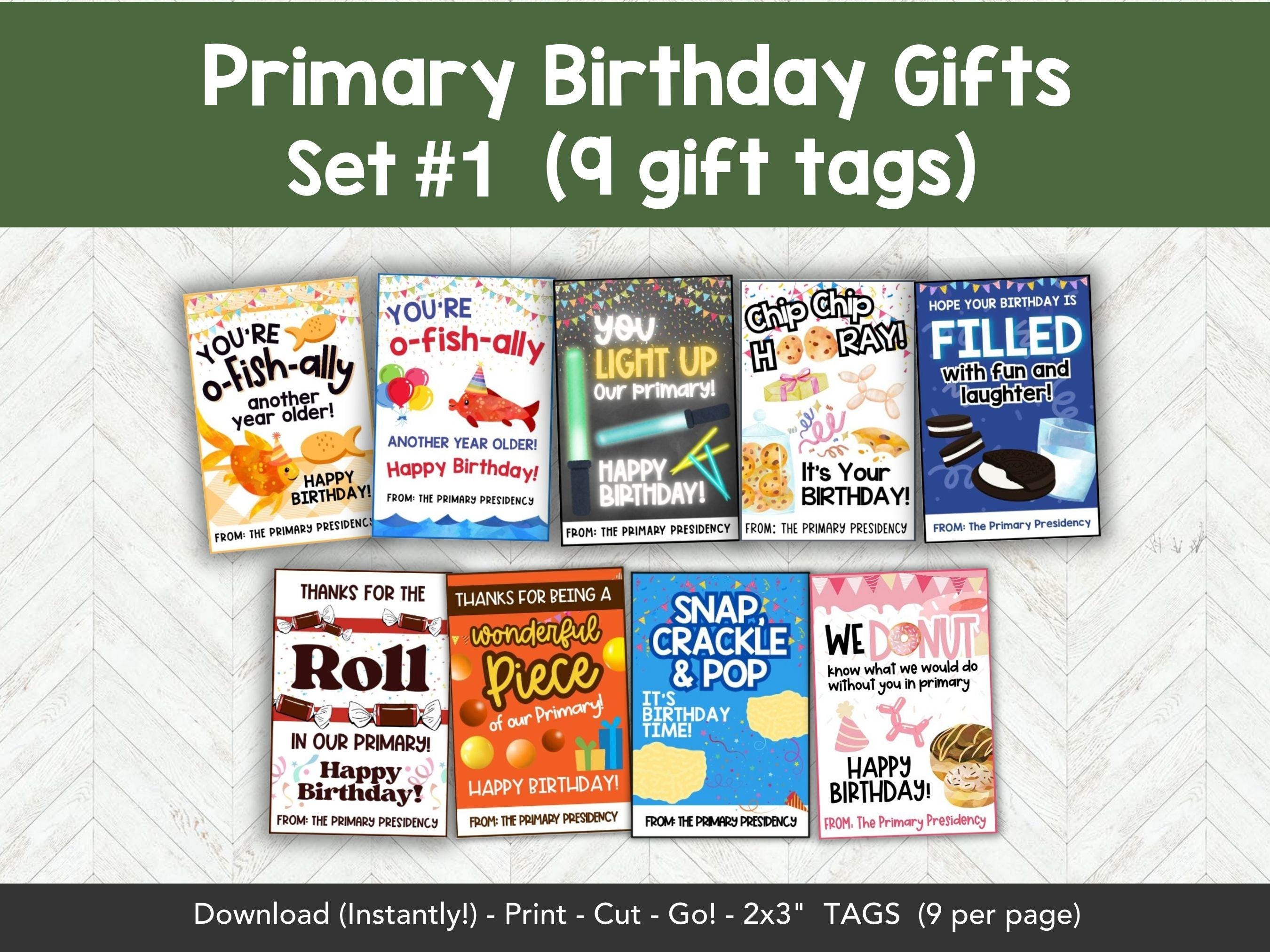 Printable LDS Primary Birthday Gift Tag, Happy Birthday Treat Tag for ...