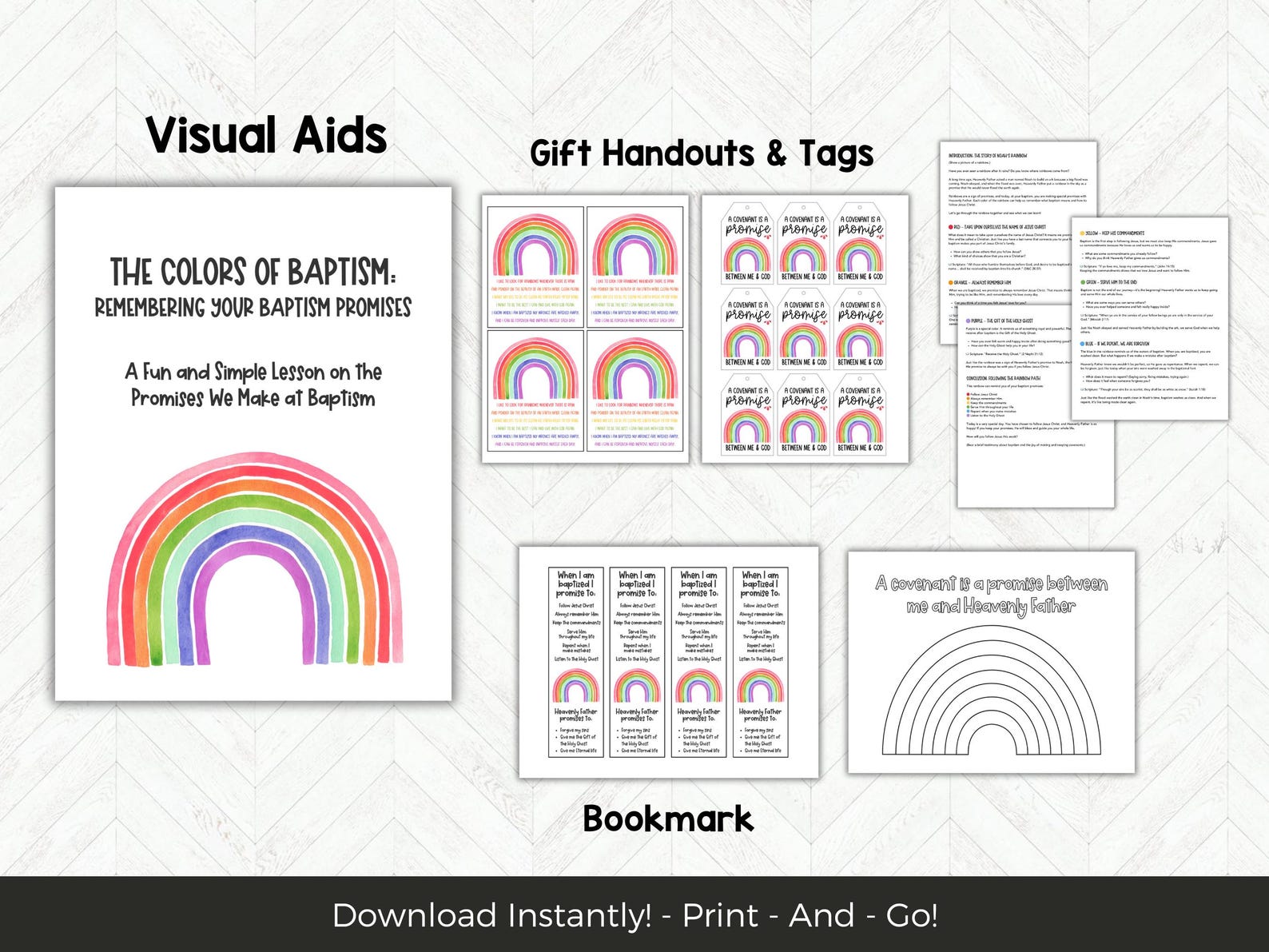 The Colors Baptism Talk With Lesson, Visuals, Handout, Gift Tags and ...