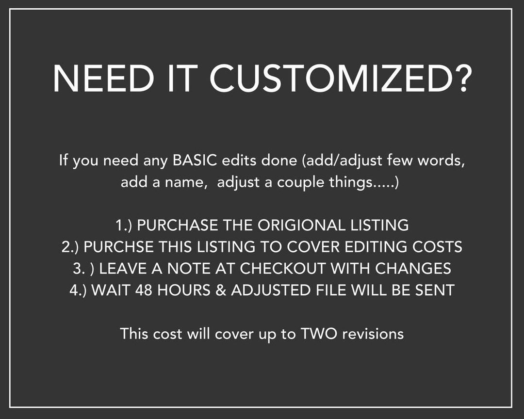 CUSTOM Listing - Etsy