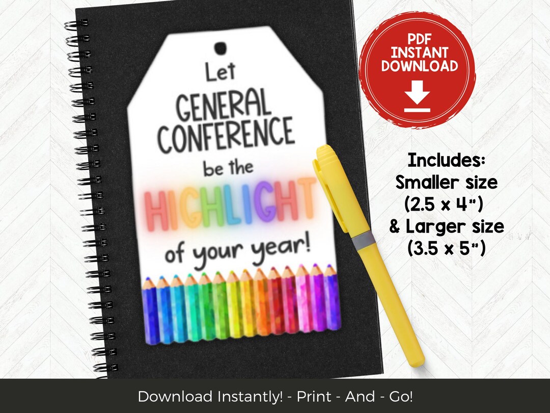 LDS General Conference Treat Tag, Primary General Conference Tag ...