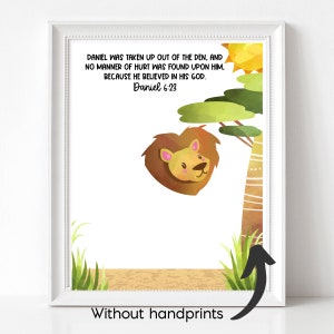 Daniel and the Lions Den Children's Bible Handprint Craft, Scripture ...