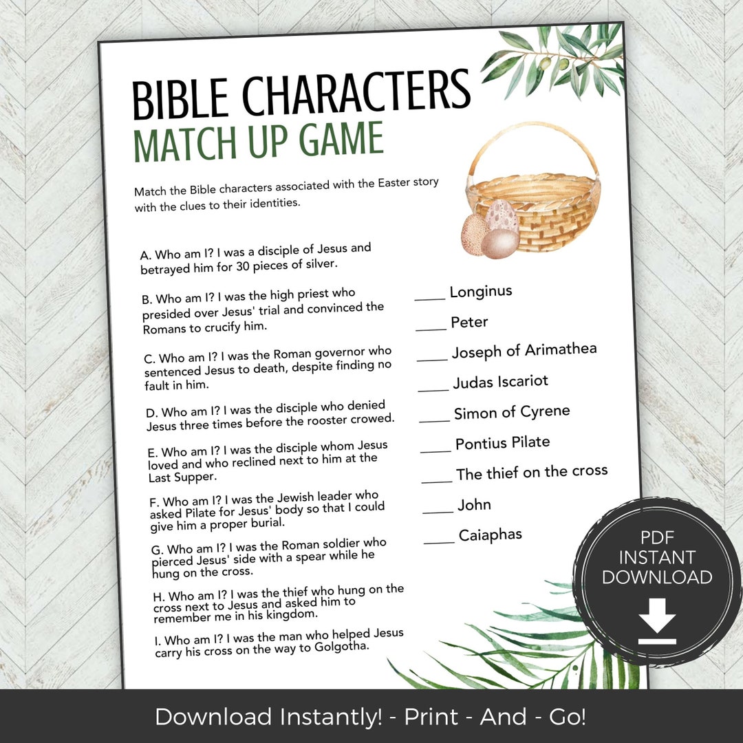 Bible Match Easter Game, Easter Printable Game for Kids Sunday School ...