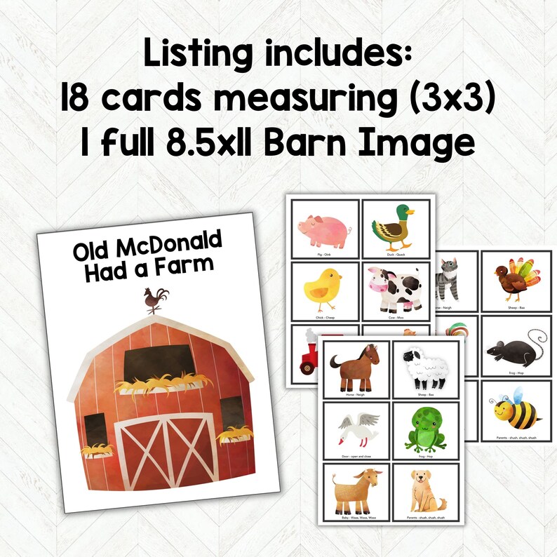 Printable Singing Time Activity, Old Mcdonald Had a Farm Visual Aids ...