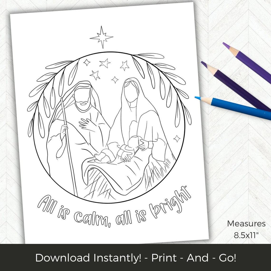 Printable Christmas Coloring Pages, Bible Story Nativity Coloring Pages ...