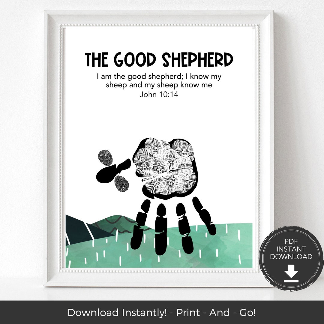 The Good Shepherd Childrens Bible Verse Handprint Craft, Christian ...