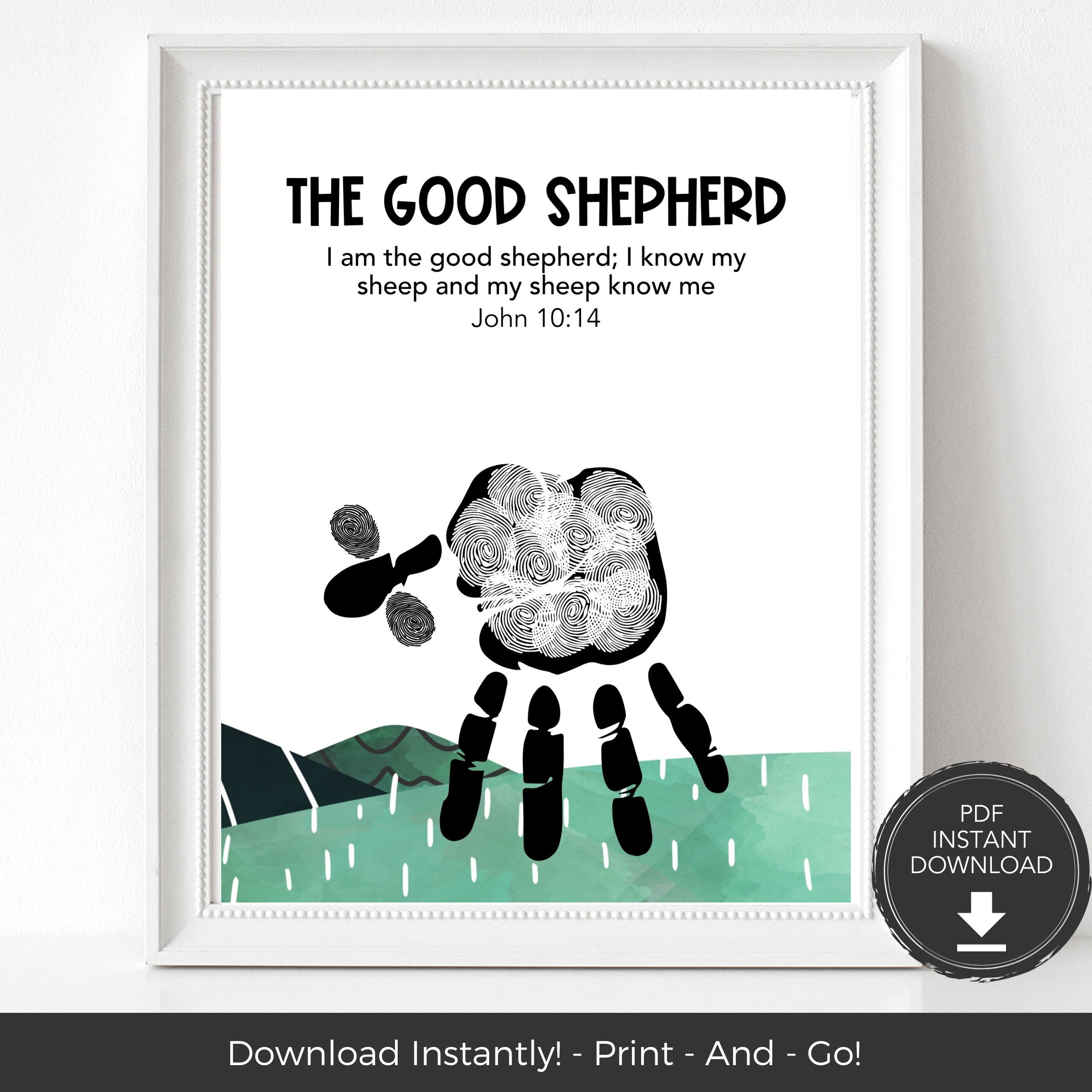 The Good Shepherd Childrens Bible Verse Handprint Craft, Christian ...
