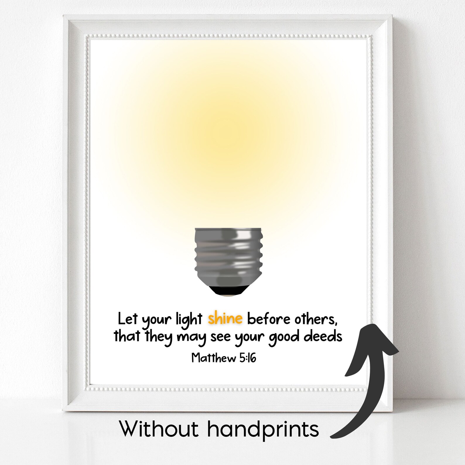 Let Your Light Shine Printable Bible Verse Handprint Art, Christian ...