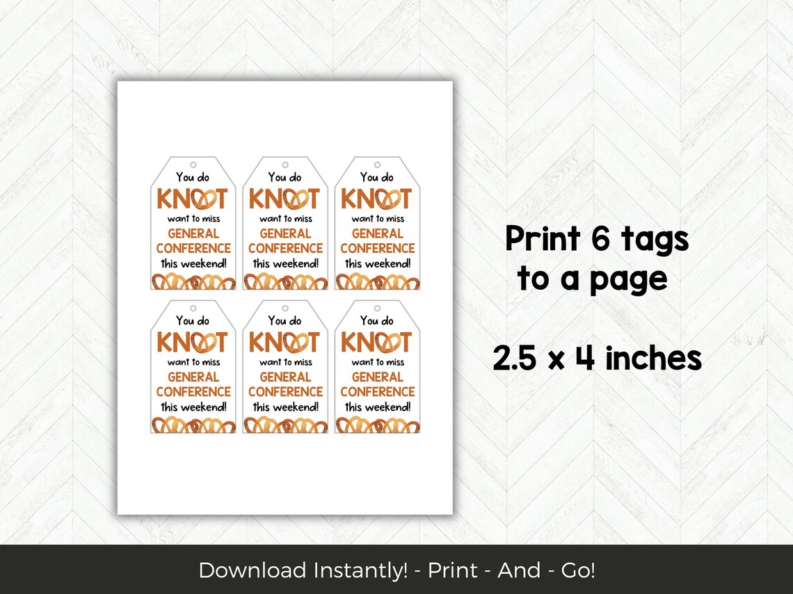LDS Printable General Conference Treat Tag, Primary General Conference ...
