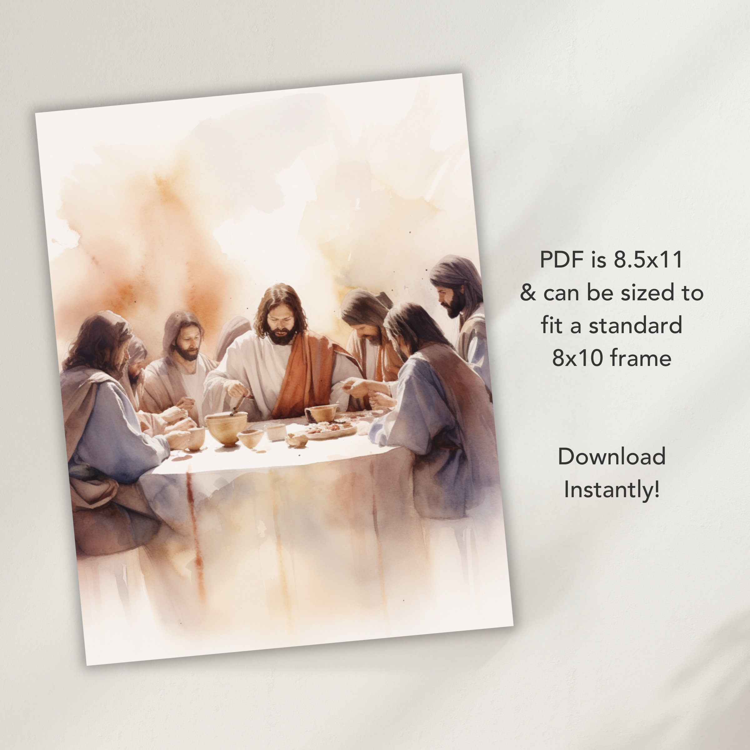 The Last Supper Wall Art Print, Modern Christian Art, Jesus Christ ...