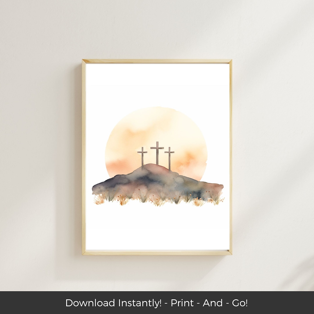 Three Crosses on the Hill of Calvary, Hill of Golgotha Religious Easter ...