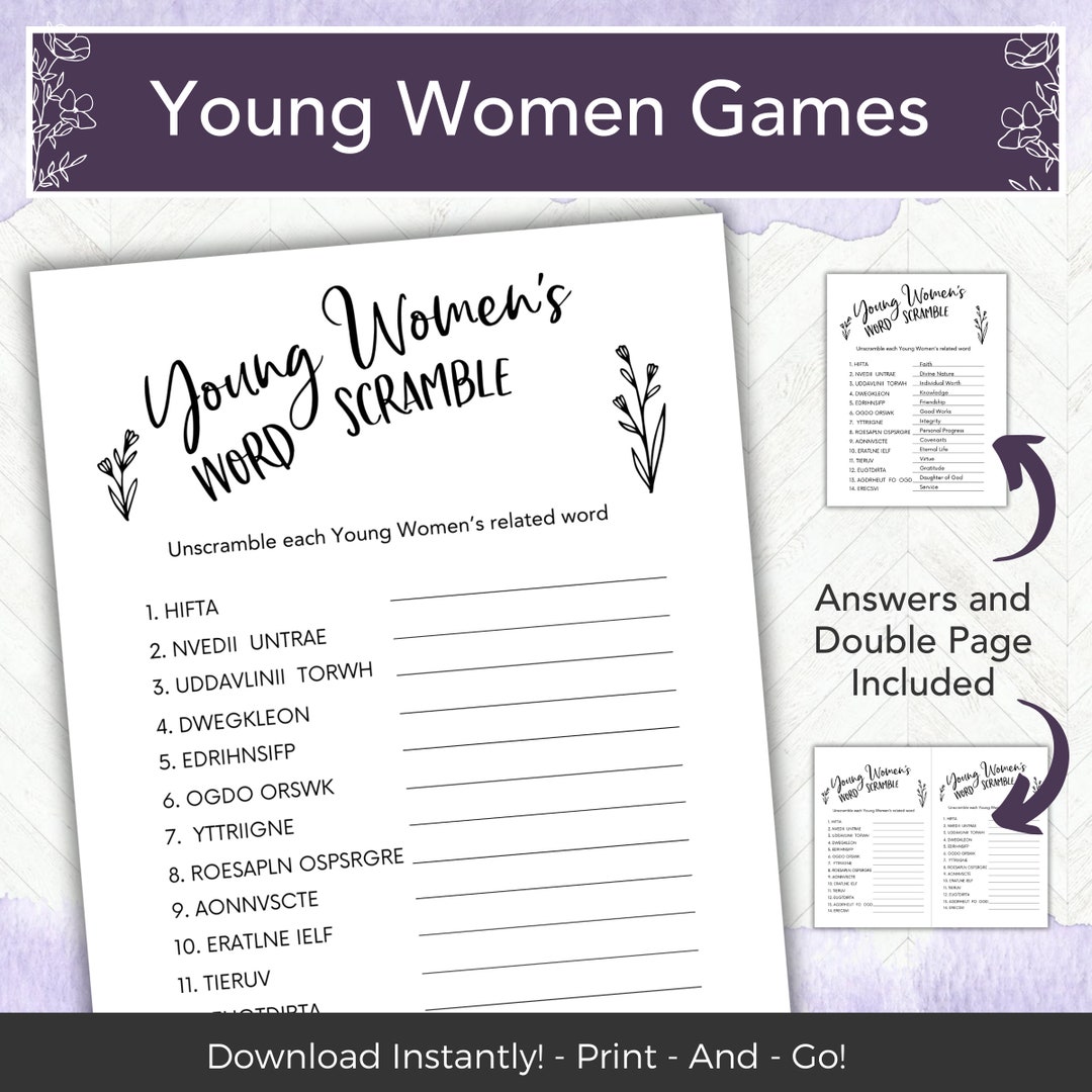 LDS Young Women Activity, Easy LDS Printable Game Idea, Church of Jesus ...