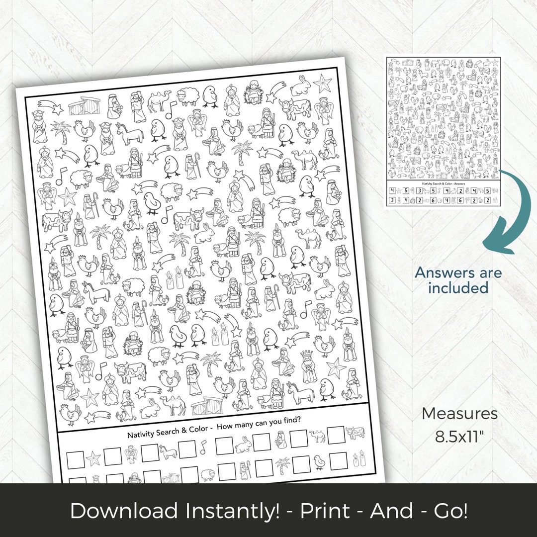 Nativity Game for Kids, Picture Search Activity, Easy Christmas Games ...