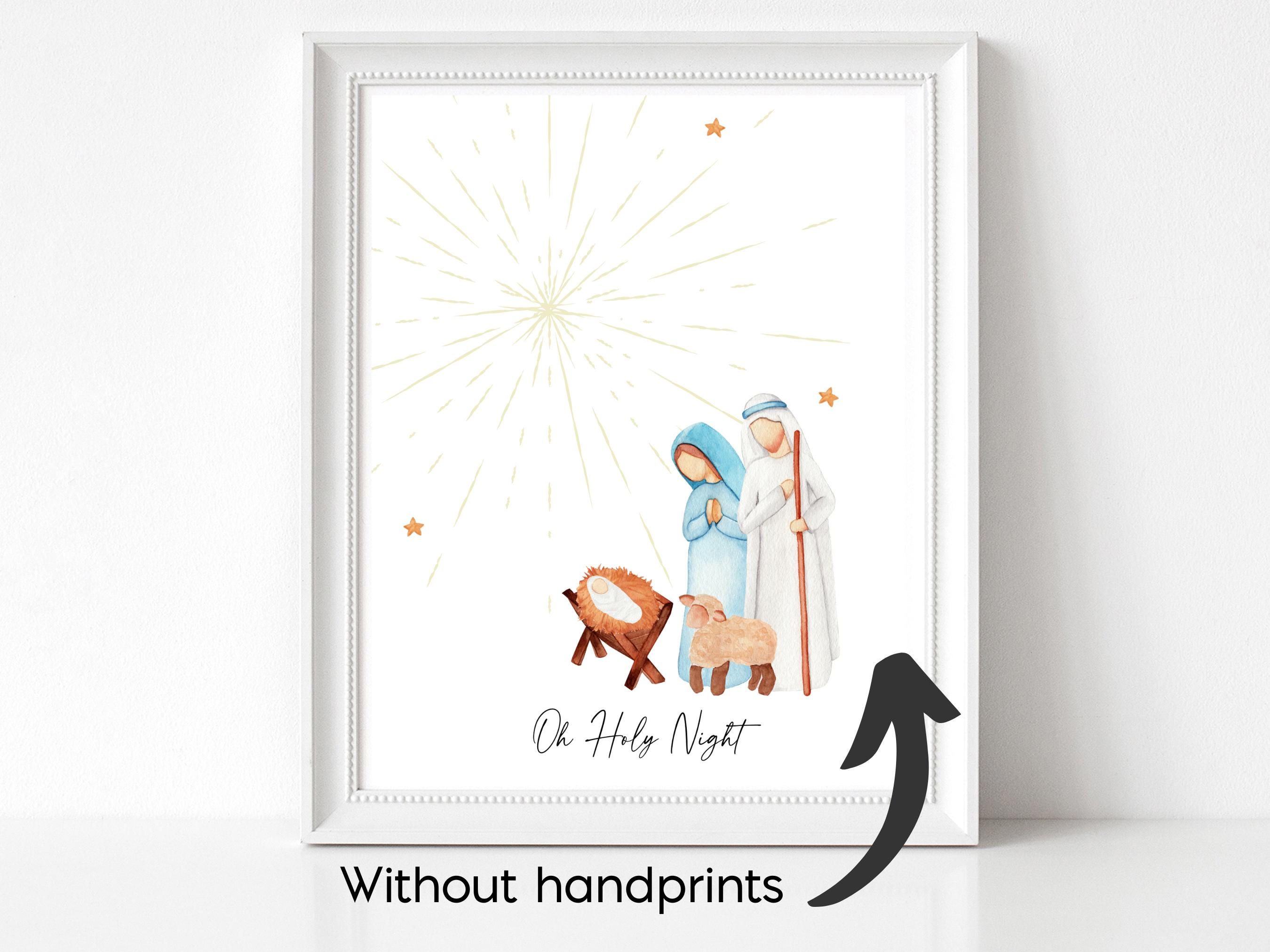 Oh Holy Night Christmas Handprint Art, Printable Sunday School Craft ...