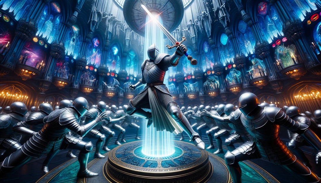 Knight Battles Enchanted Guards. Urban Fantasy - Etsy