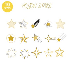 Mini Star Embroidery Designs, Small Star Embroidery File, Tiny Stars ...