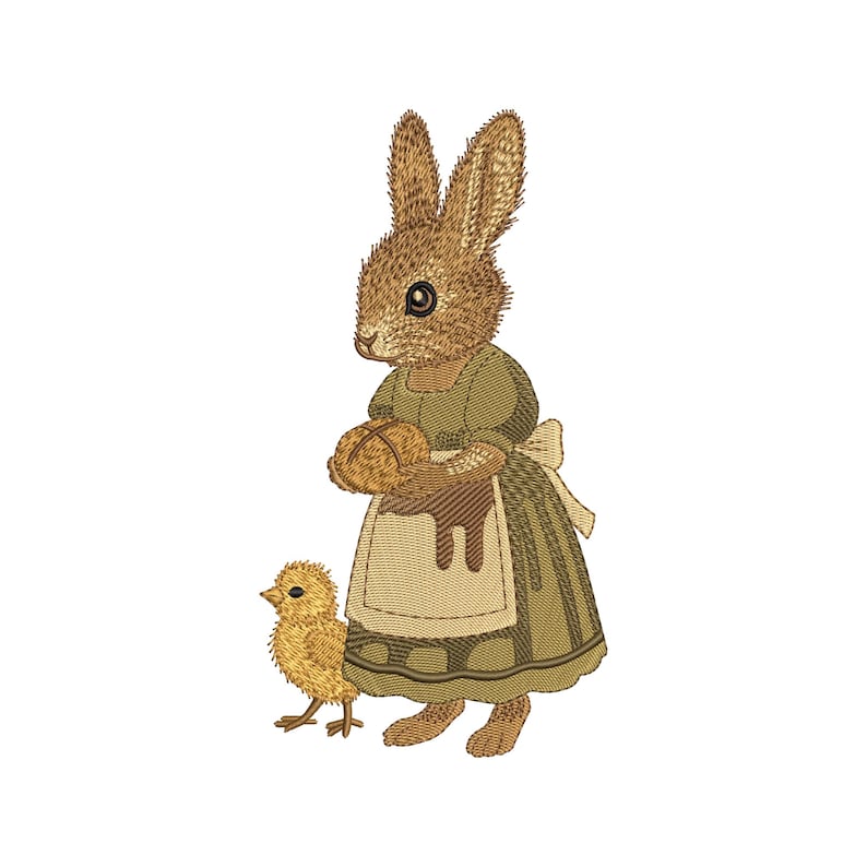 Vintage Easter Animal Embroidery Designs, Woodland Bunny, Squirrel ...