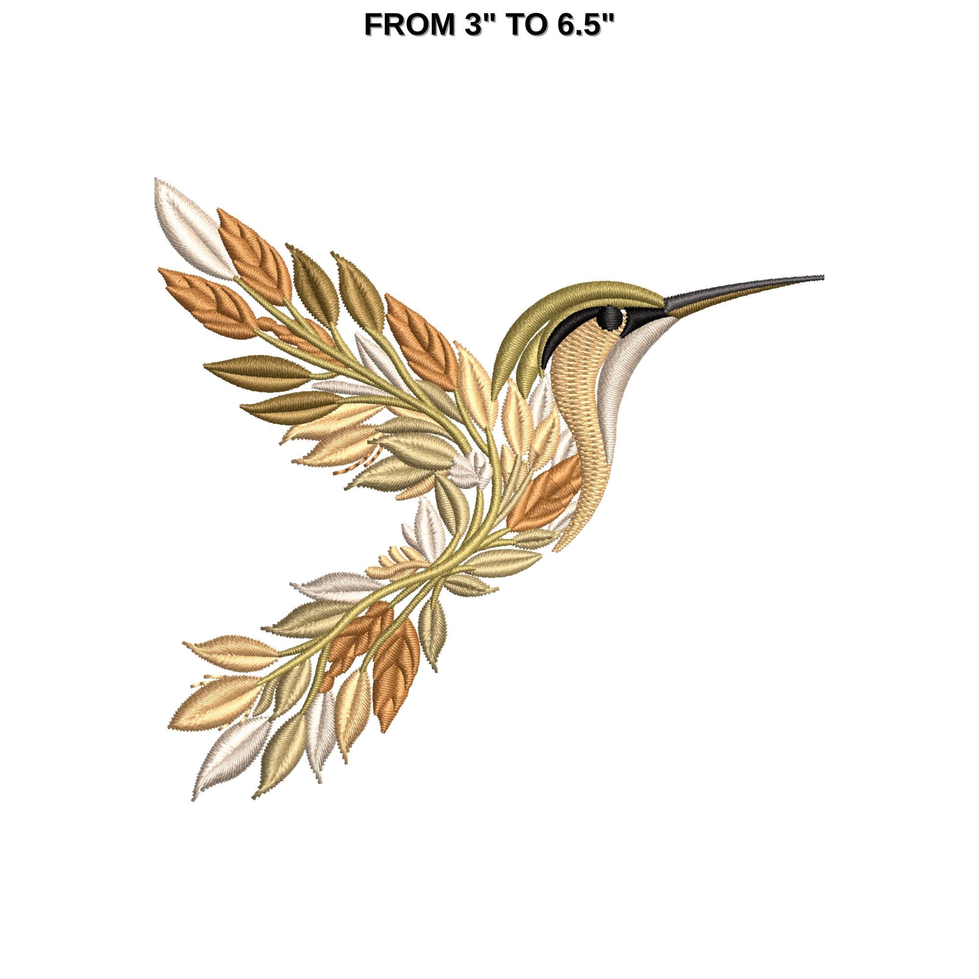Floral Hummingbird Machine Embroidery Design, Boho Hummingbird Pattern ...