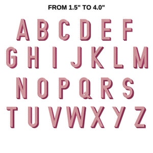 Shadow Font Machine Embroidery Design, Block Shadow Font, Uppercase ...