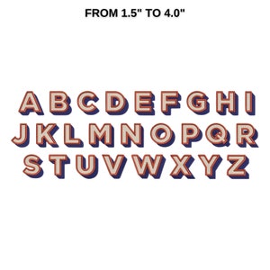 Shadow Font Machine Embroidery Design, Block Shadow Font, Uppercase ...
