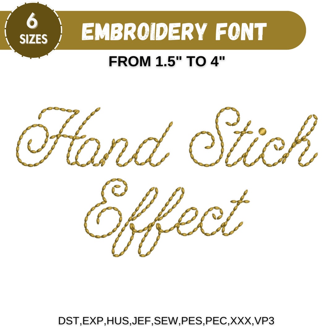 Hand Chain Stitch Font Dense Chain Machine Embroidery Designs, Script ...