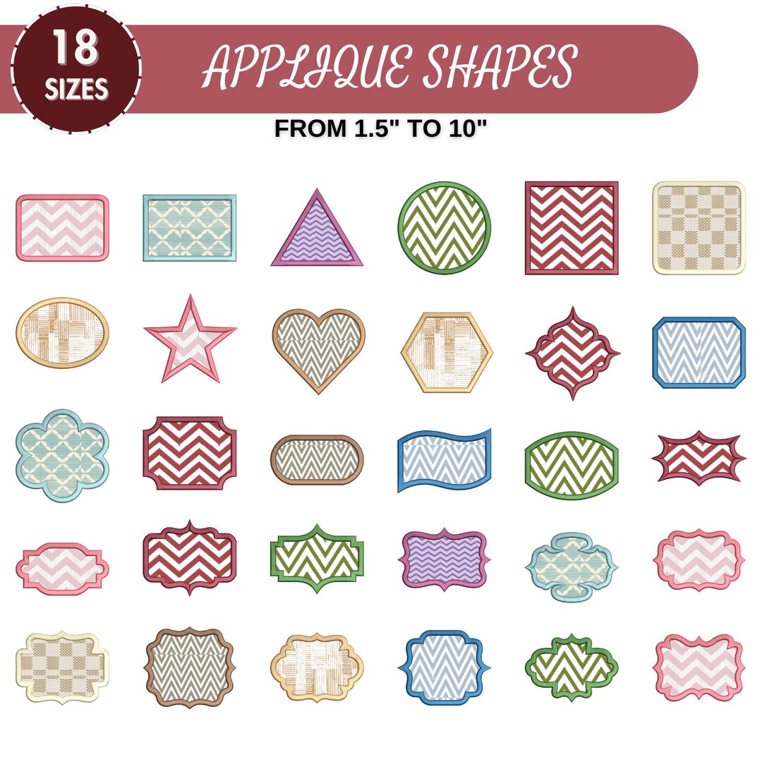 Shapes Applique Machine Embroidery Designs, Frames Applique Design ...