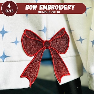 Mini Bow Machine Embroidery Design, Ribbon Bow Tie Embroidery, Side Bow ...